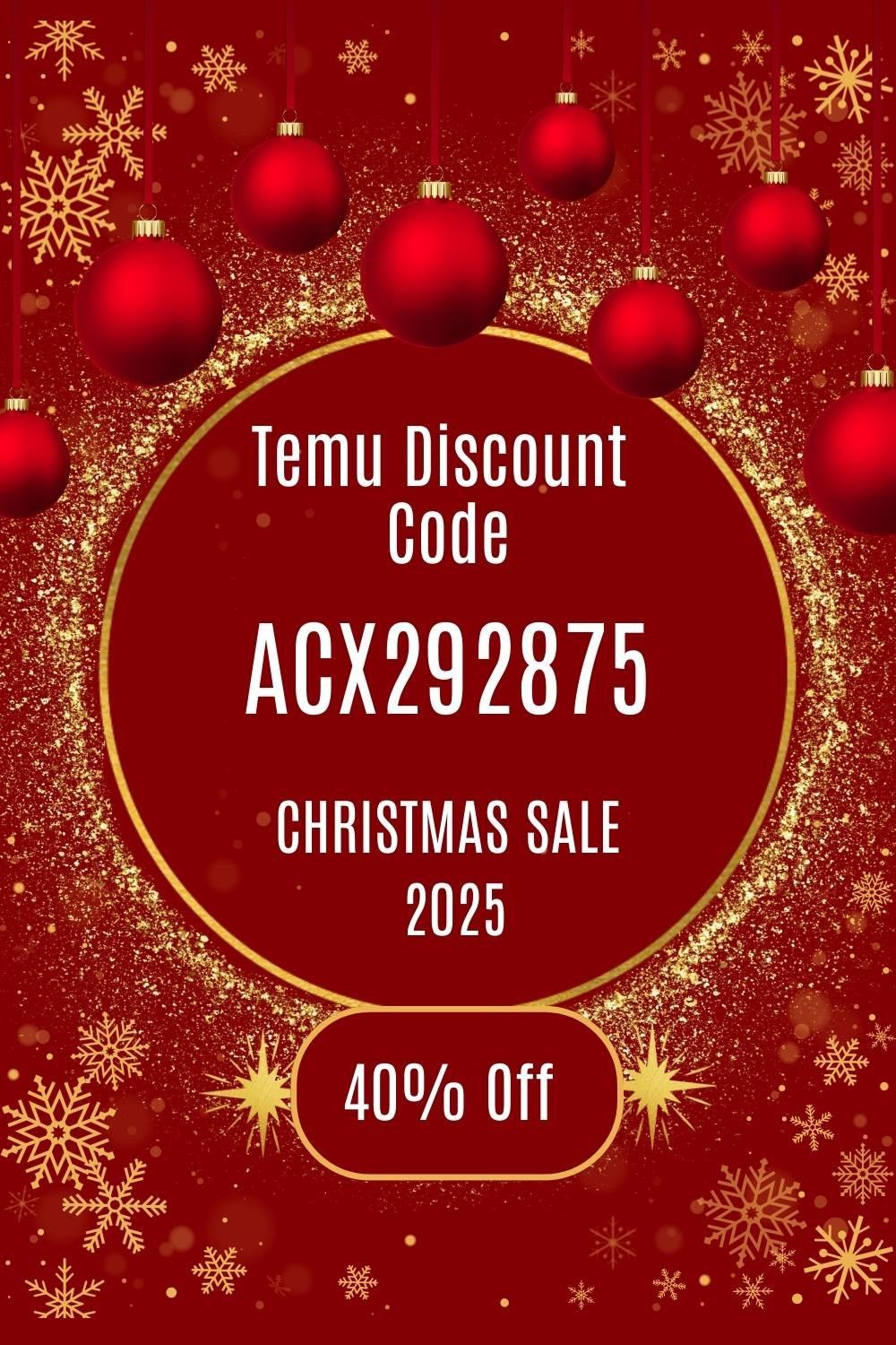 Temu Discount Code 40% Off [acx292875] Christmas sale 2025 - 80/90 ...
