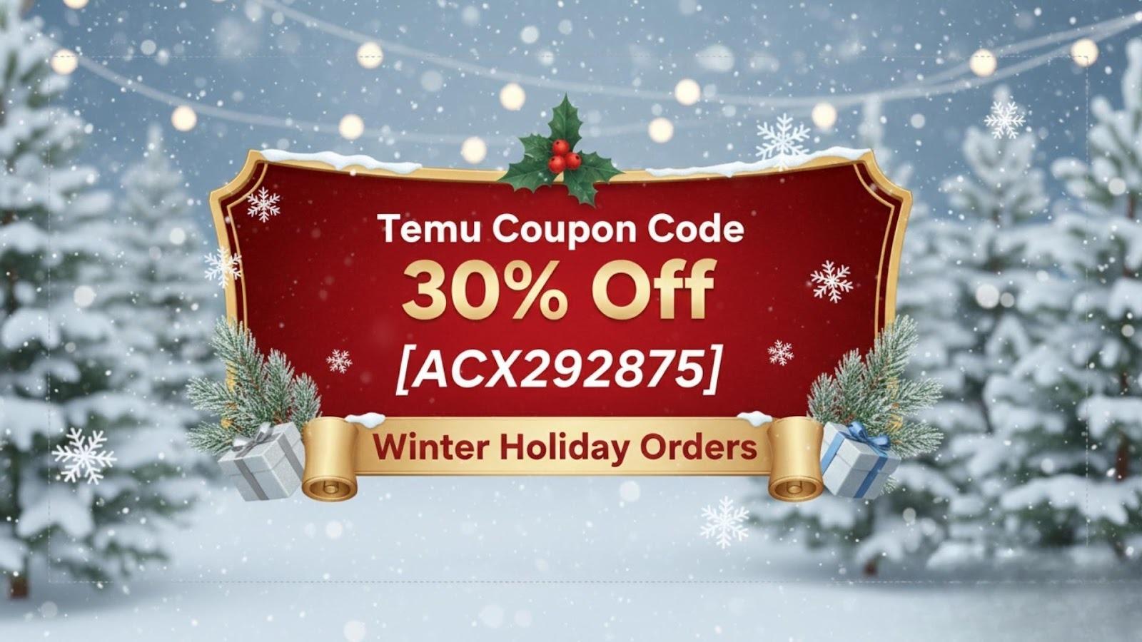 Temu Promo Code 30% Off [acx292875] Winter Holiday Orders - 80/90/Coupe ...